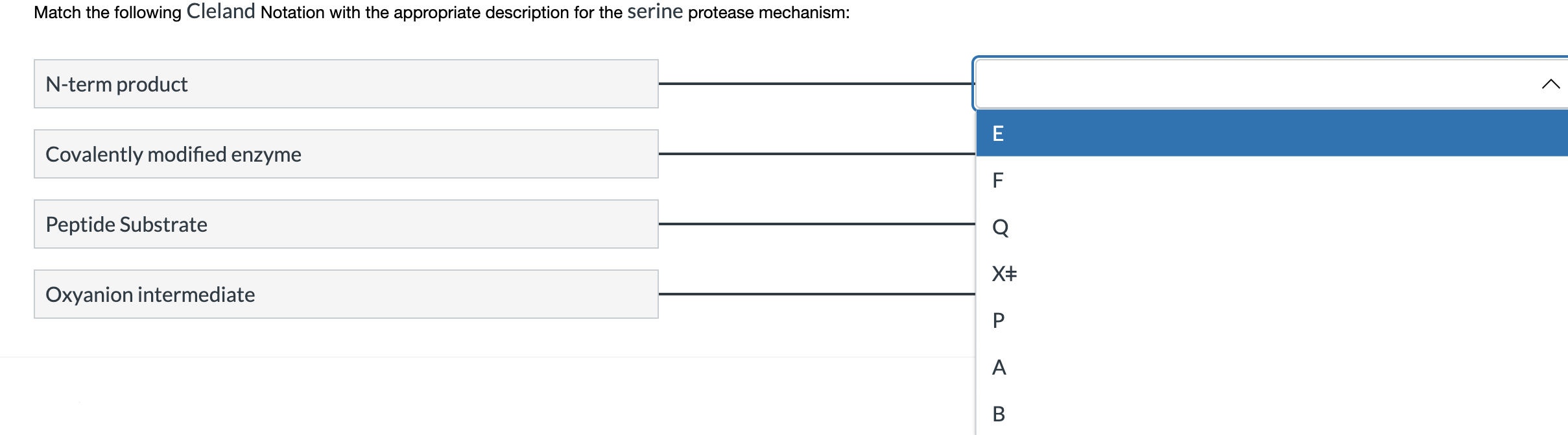 Solved Match the following Cleland Notation with the | Chegg.com
