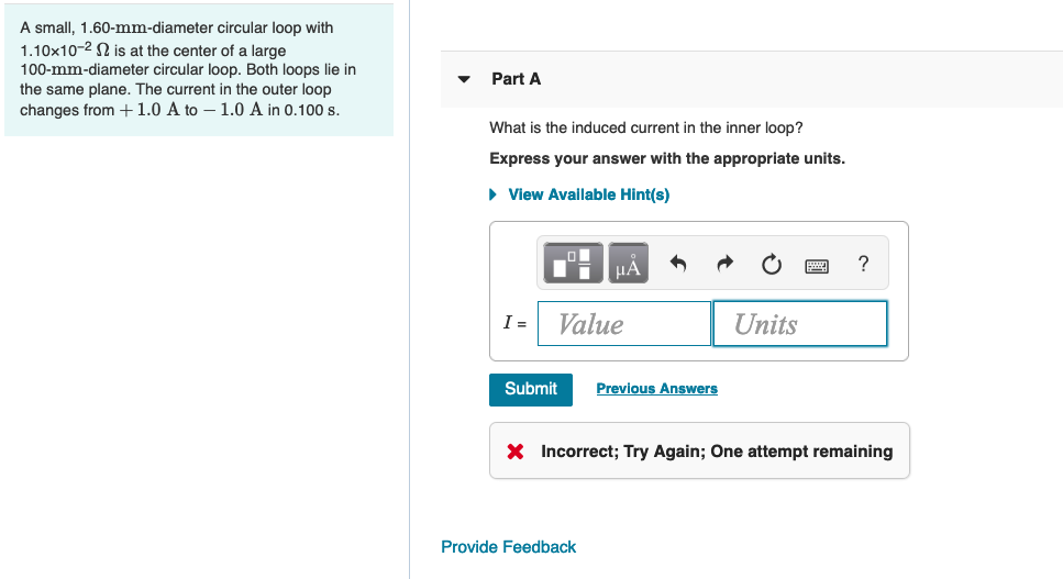 Solved A small, 1.60-mm-diameter circular loop with | Chegg.com