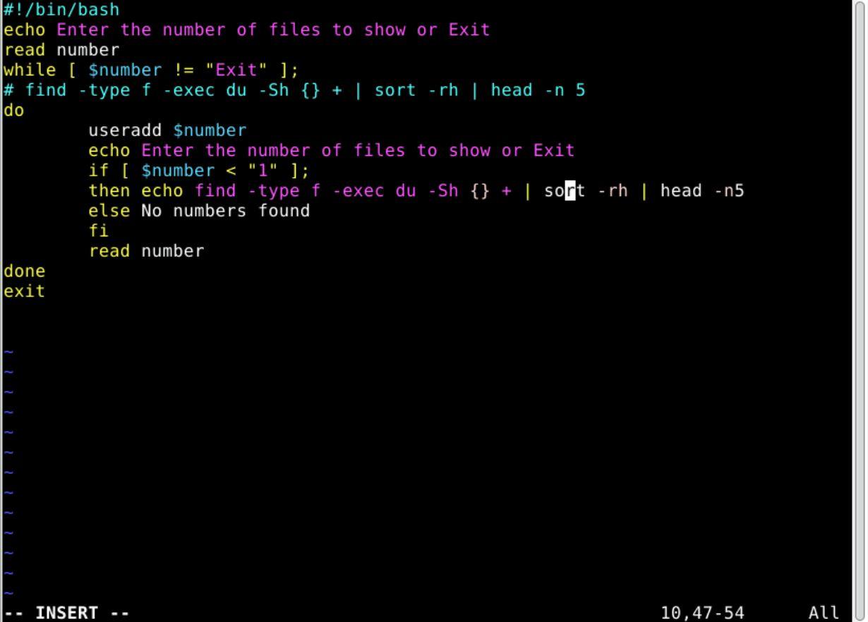 Solved Linux I wrote this in vim but I can't figure out the | Chegg.com