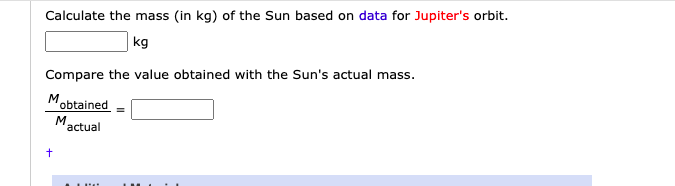 Solved Calculate the mass (in kg) of the Sun based on data | Chegg.com