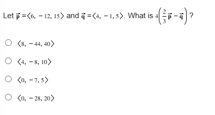 Solved let p=Let vec(p)=(:6,-12,15:) ﻿and vec(q)=(:4,-1,5:). | Chegg.com