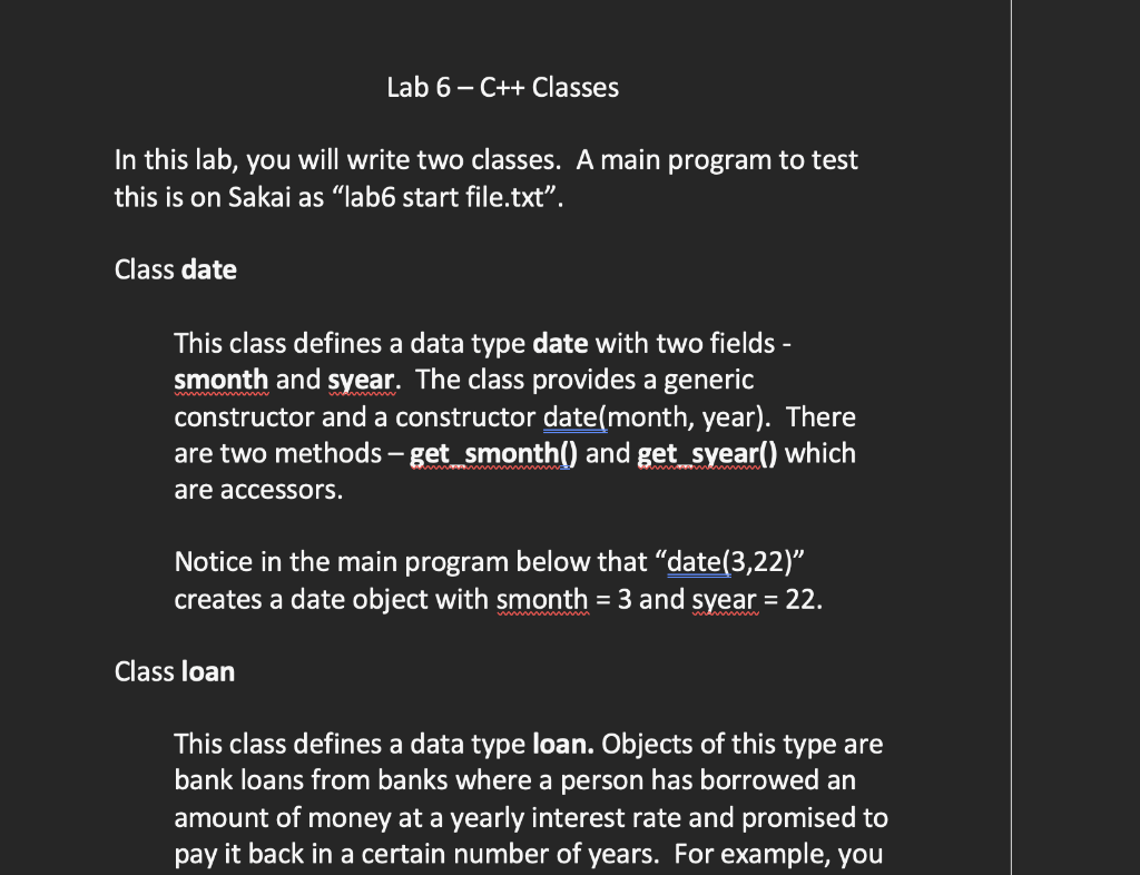 Solved Lab 6 C Classes In This Lab You Will Write Two