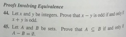 Solved Proofs Involving Equivalence 44. Let x and y be | Chegg.com