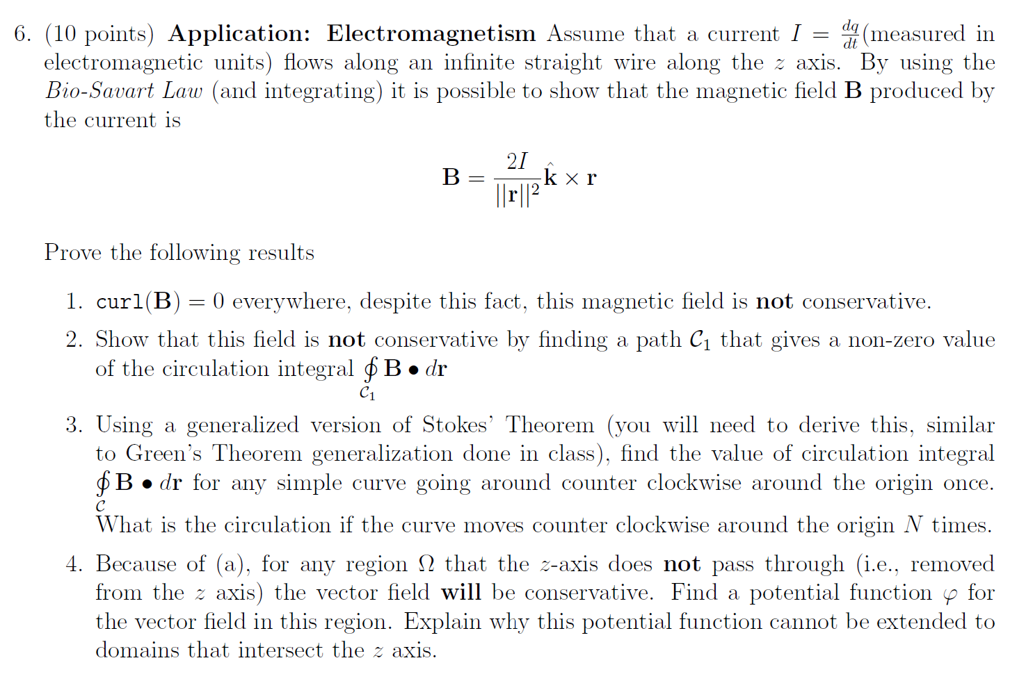 Solved (10 ﻿points) ﻿Application: Electromagnetism Assume | Chegg.com