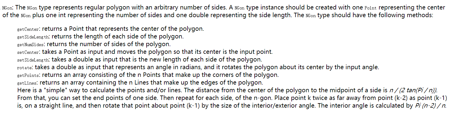 Ngon: The Ngon type represents regular polygon with | Chegg.com