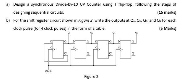 Solved a) Design a synchronous Divide-by-10 UP Counter using | Chegg.com