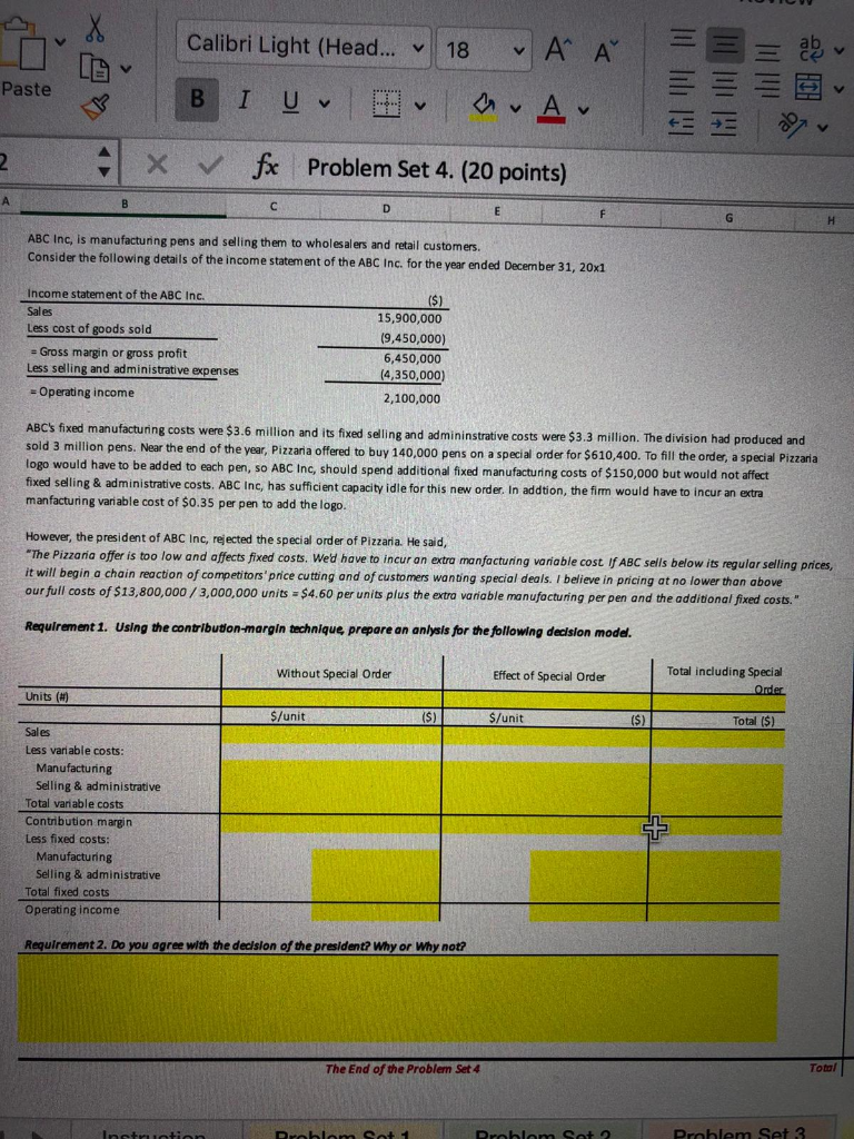 Solved X Calibri Light (Head... 18 Α' Α' Paste In III B I U | Chegg.com