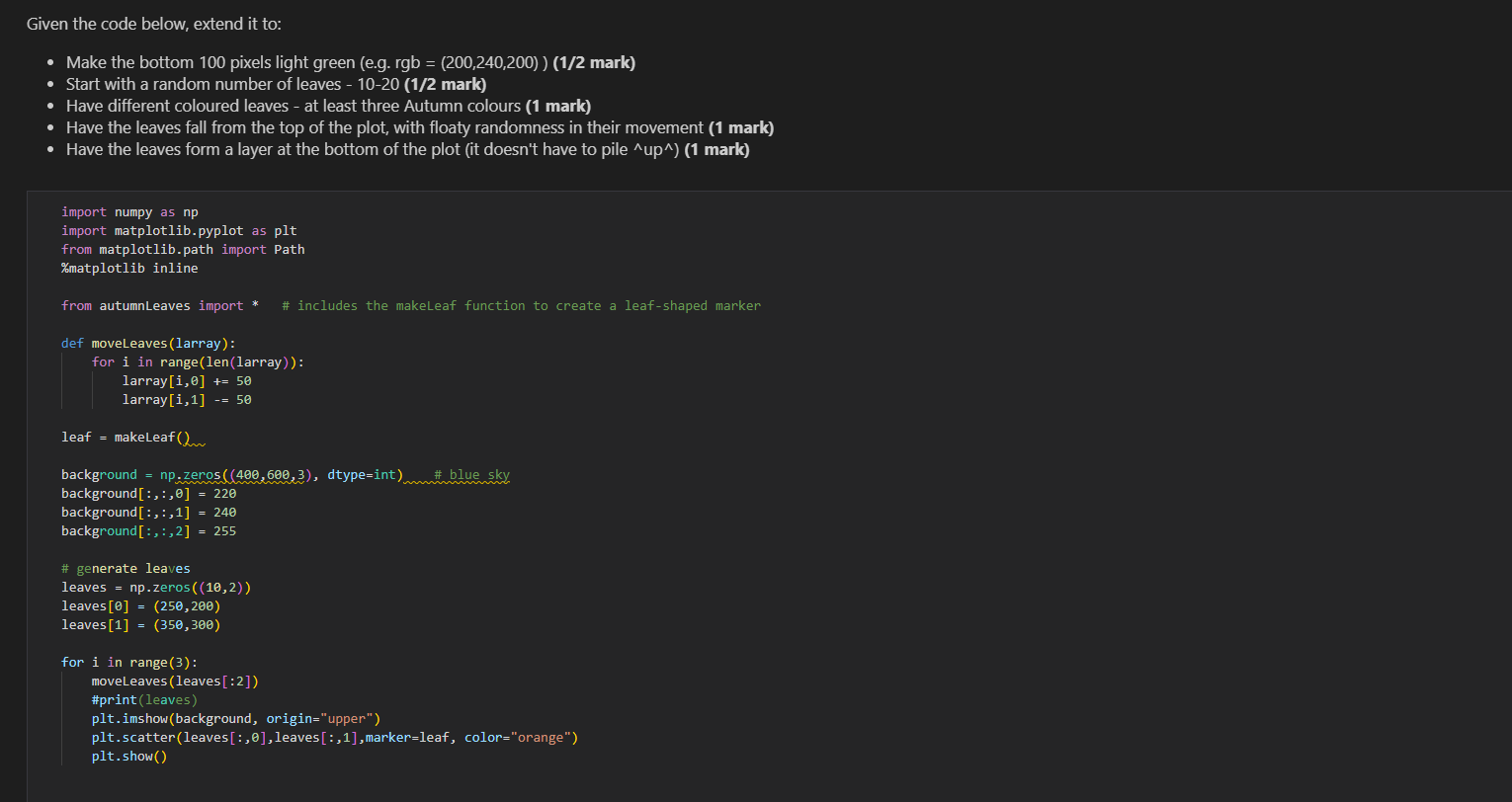 Solved Given the code below, extend it to: • Make the bottom | Chegg.com