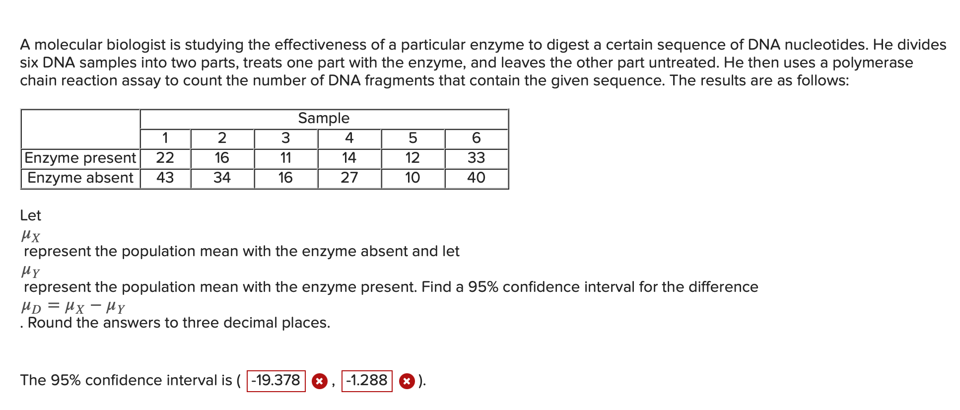 Solved A molecular biologist is studying the effectiveness | Chegg.com