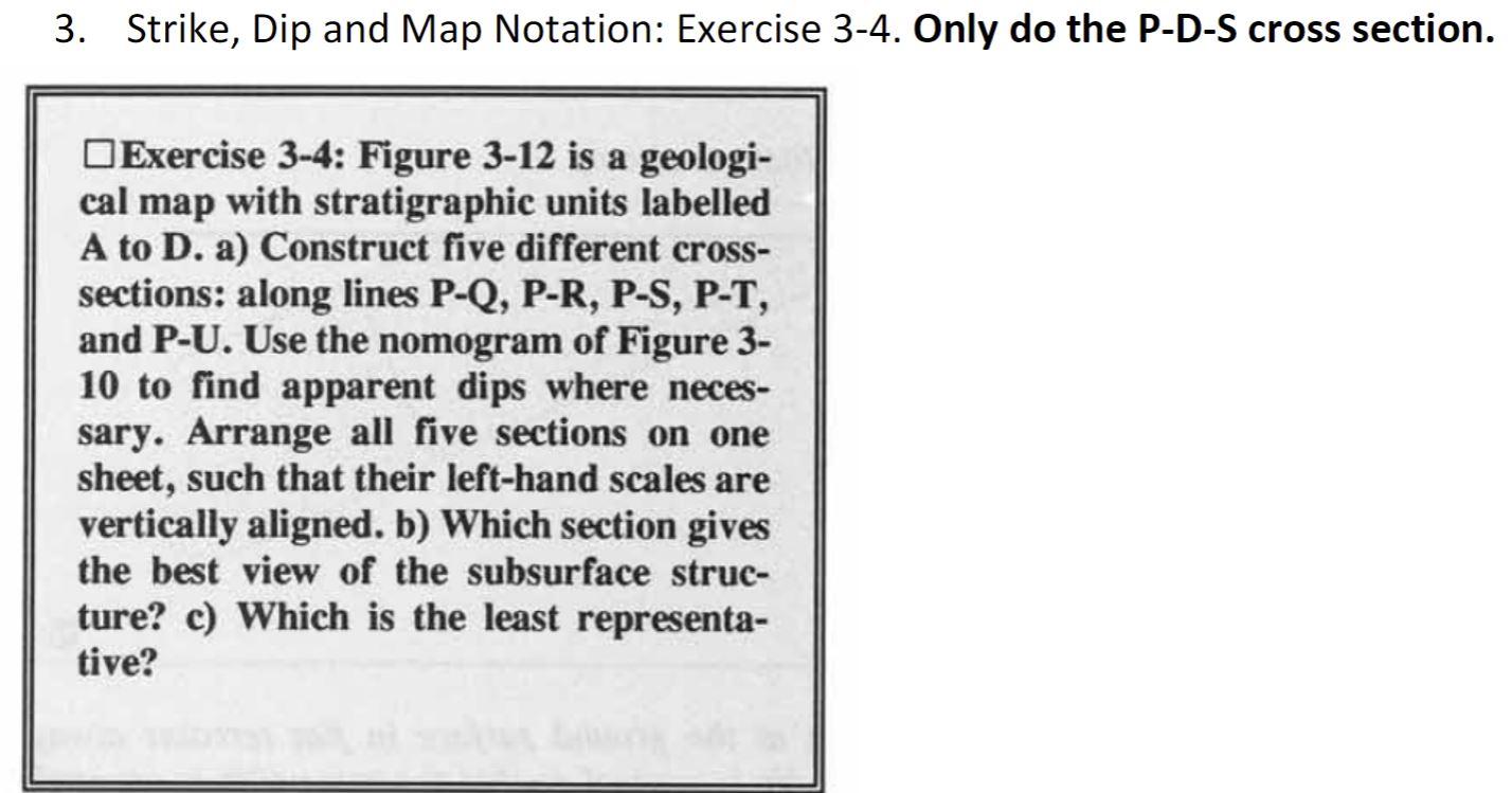 Solved 3. Strike, Dip and Map Notation: Exercise 3-4. Only | Chegg.com