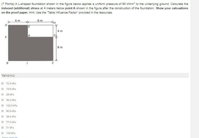 Solved (7 Points) A L-shaped foundation shown in the figure | Chegg.com