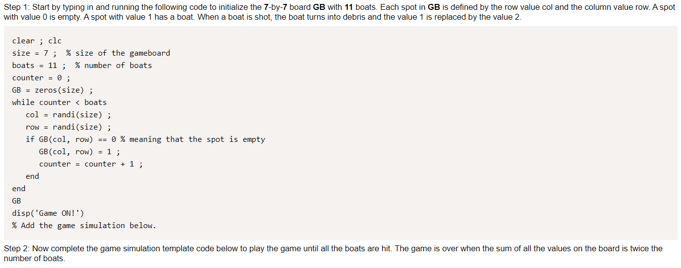 Solved Step 1: Start by typing in and running the following | Chegg.com