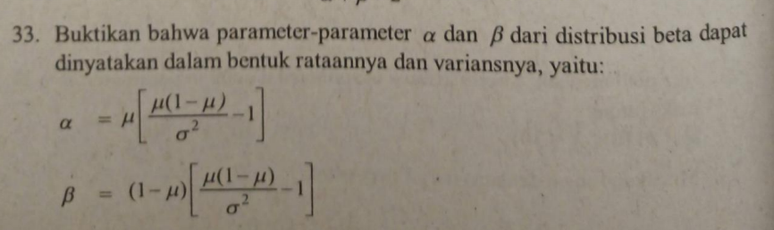 Solved prove that the parameters α and β of the beta | Chegg.com