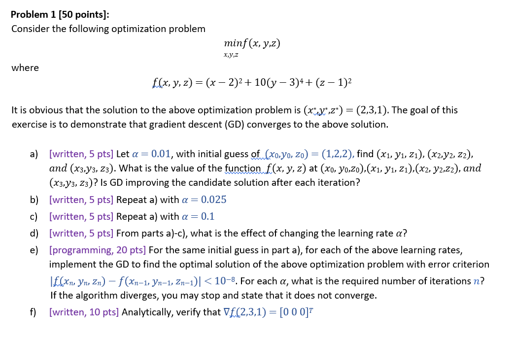 Solved Please solve point (a) Problem 1 [50 points]: | Chegg.com