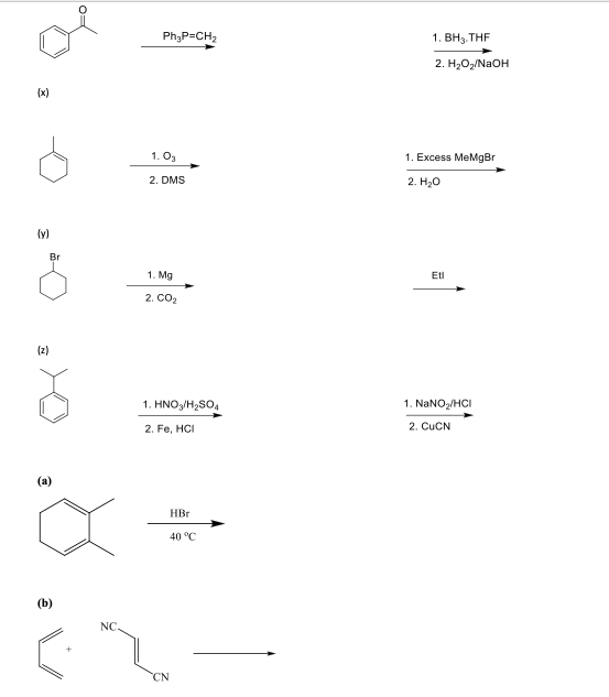 Solved PhyP=CH2 1. BH, THE 2. H,Oz/NaOH (x) 1.0 1. Excess | Chegg.com
