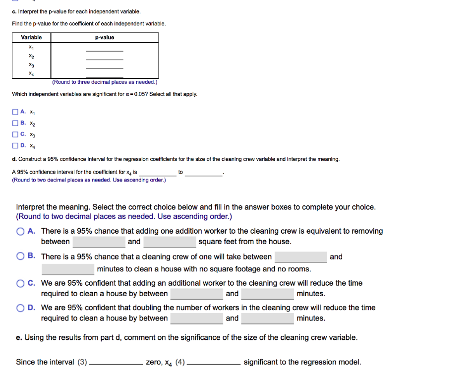 Solved a. Use technology to construct a regression model | Chegg.com
