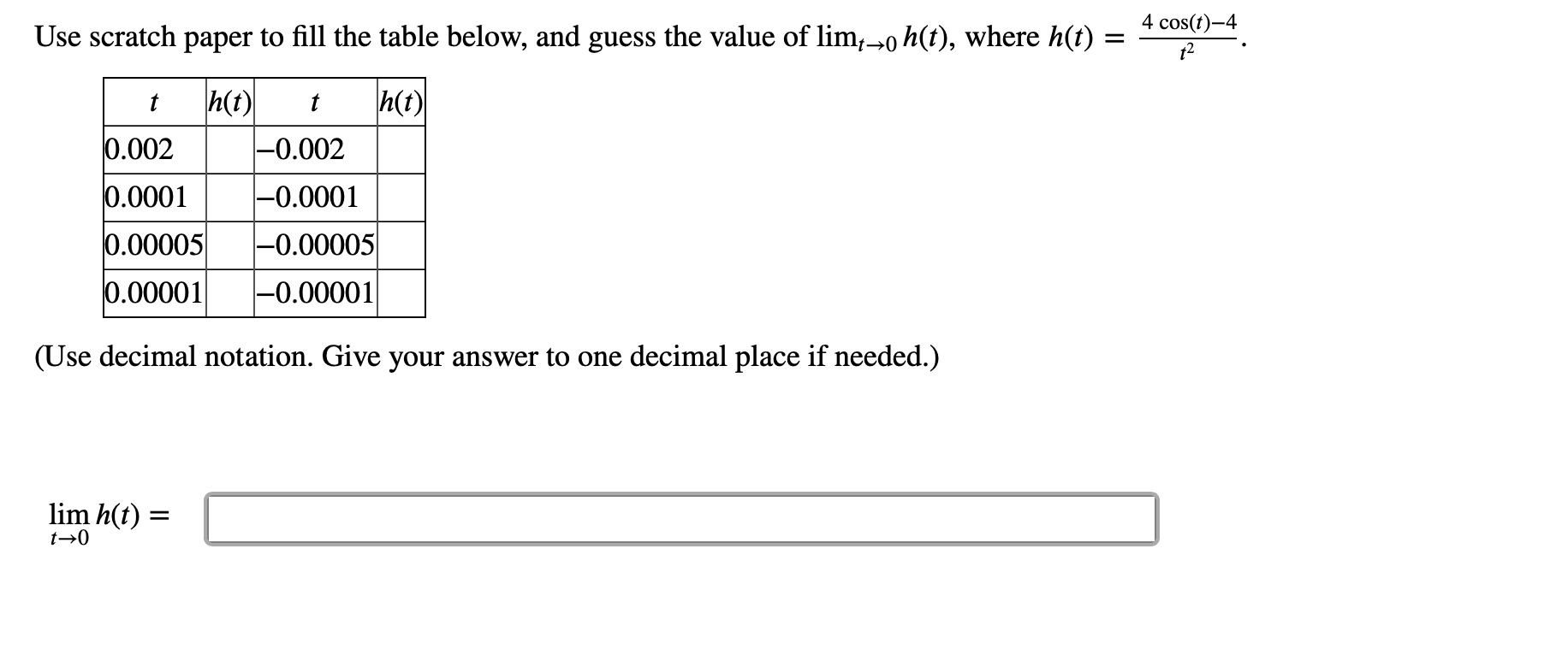 Solved Use scratch paper to fill the table below, and guess | Chegg.com