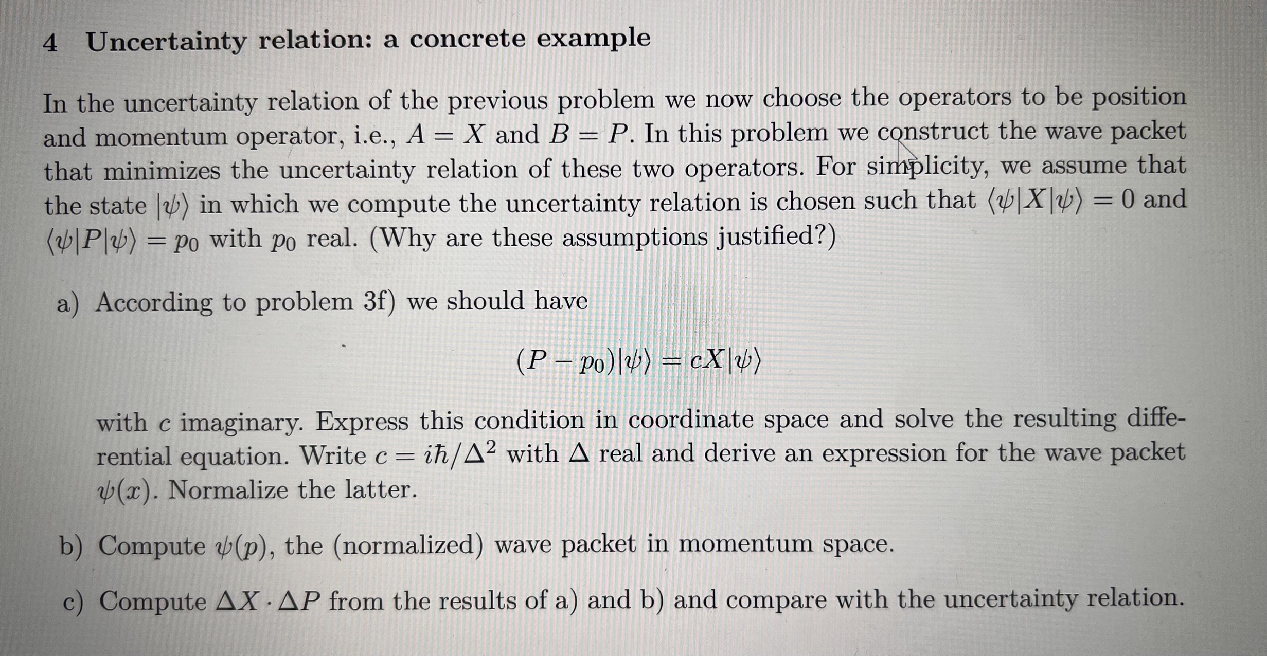Solved 4 Uncertainty relation: a concrete example In the | Chegg.com