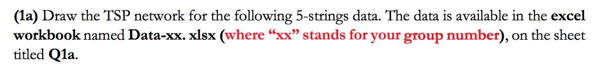 Solved (1a) Draw the TSP network for the following 5-strings | Chegg.com
