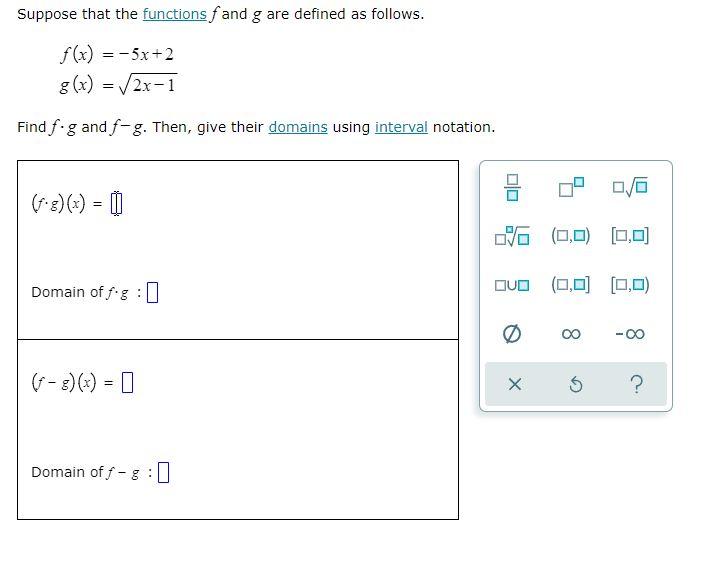 Solved Suppose that the functions fand g are defined as | Chegg.com