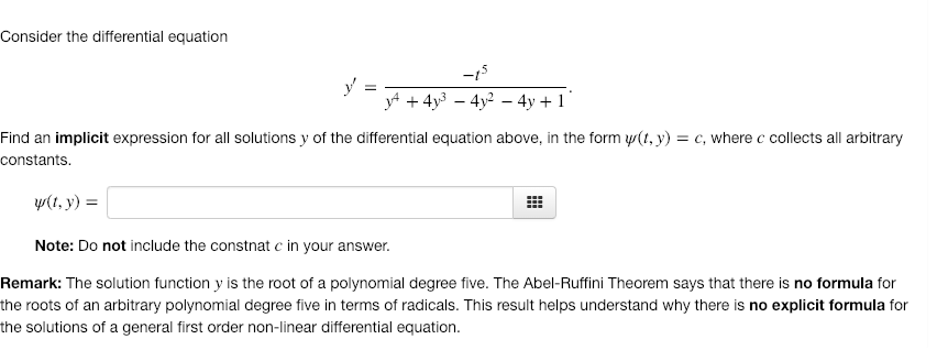 Solved Consider the differential equation Find an implicit | Chegg.com