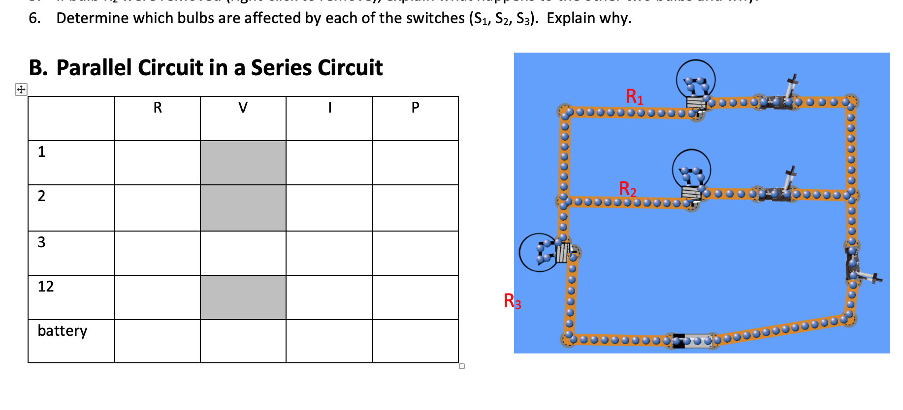 Solved This is based off of the Phet Combined Series and | Chegg.com