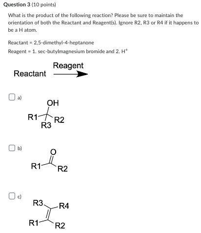 Solved Question 3 (10 points) What is the product of the | Chegg.com