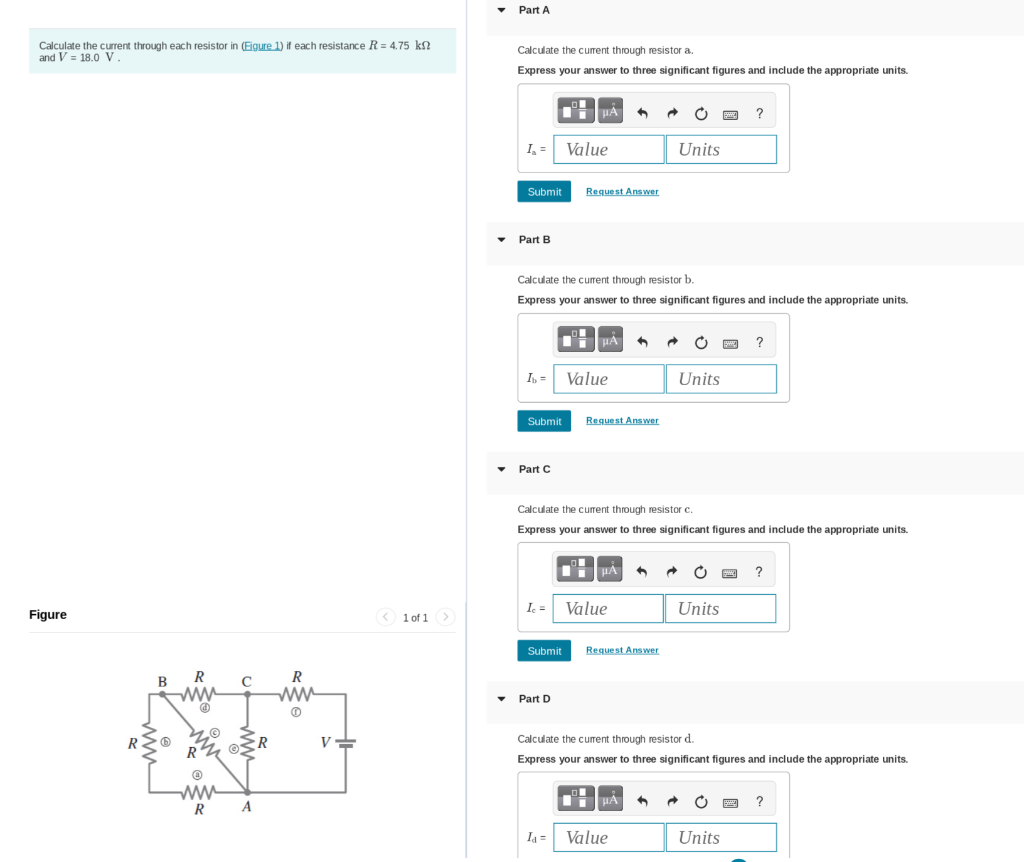 Solved Calculate the current through each resistor in if | Chegg.com