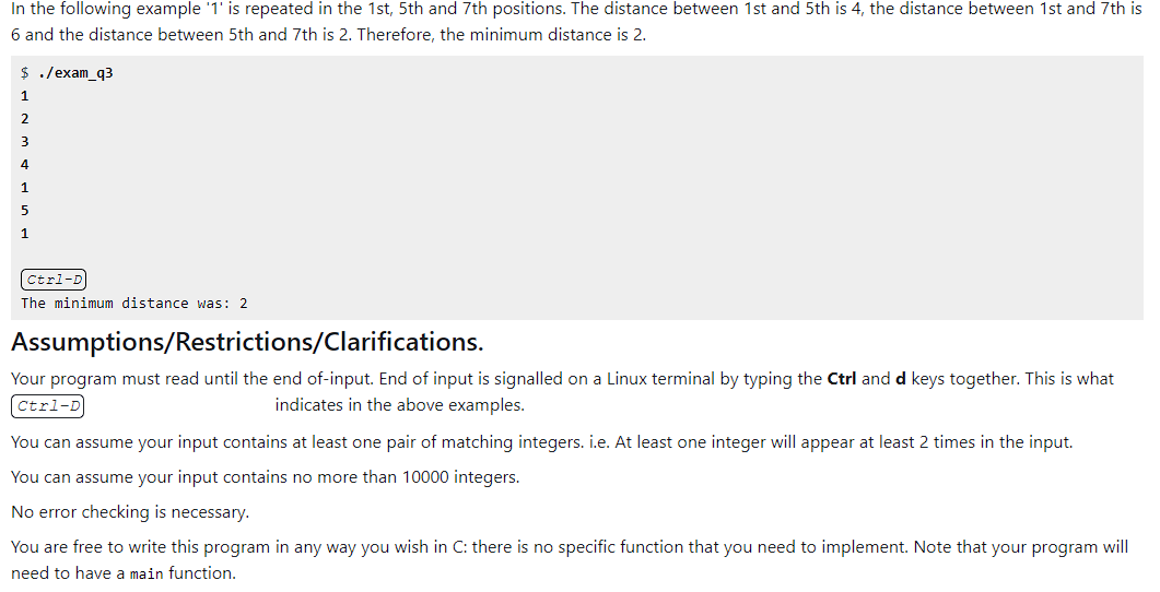 Solved Write a C program exam_q3.c which reads integers from | Chegg.com