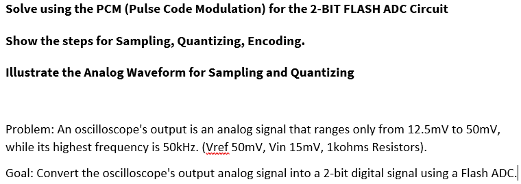 Solved Solve using the PCM (Pulse Code Modulation) for the | Chegg.com