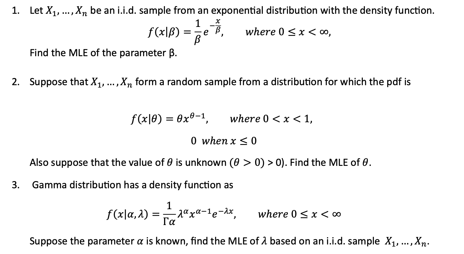 Solved 1. Let X1,…,Xn be an i.i.d. sample from an | Chegg.com