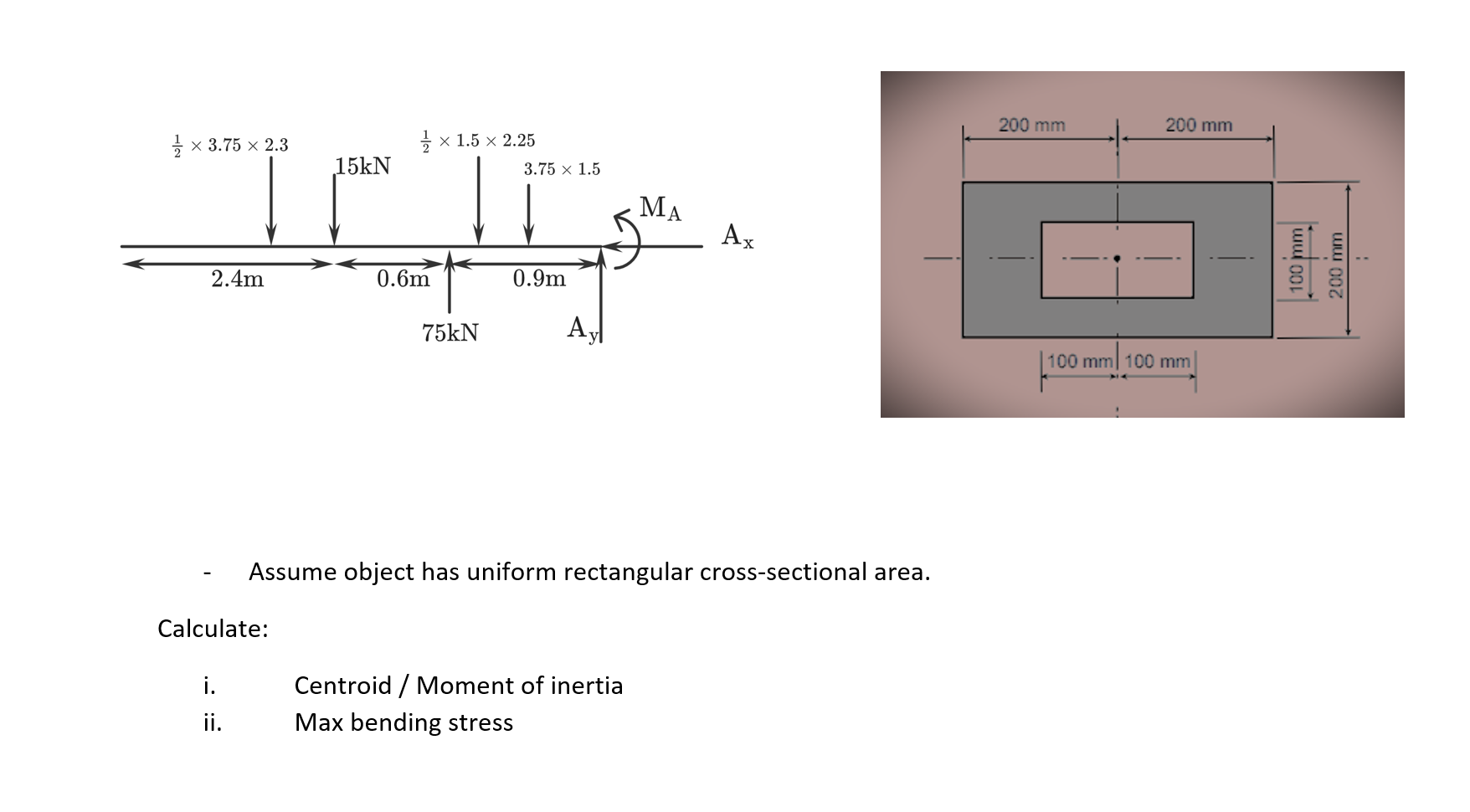 Solved - Assume object has uniform rectangular | Chegg.com
