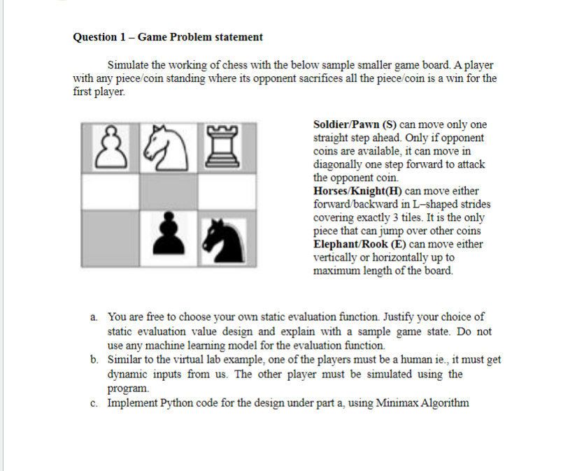 Solved Question 1 - Game Problem statement Simulate the | Chegg.com