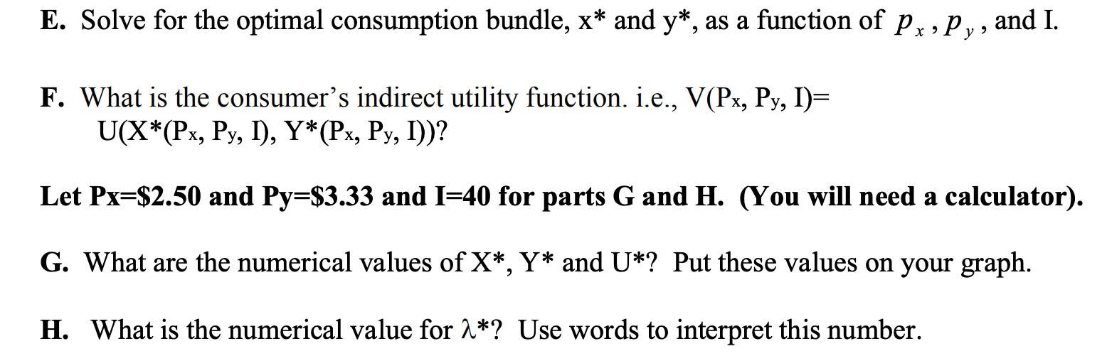 Solved V. Constrained Optimization: Consider the utility | Chegg.com