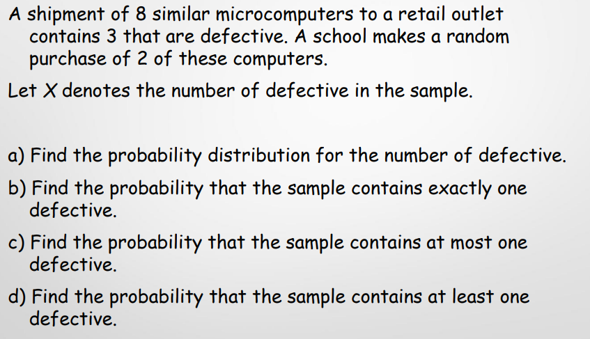 Solved A shipment of 8 similar microcomputers to a retail | Chegg.com