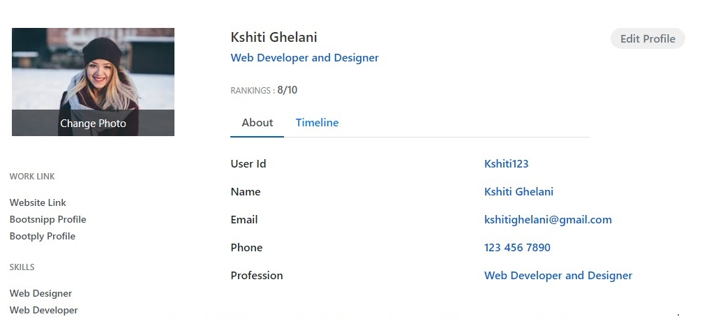 Solved Edit Profile Kshiti Ghelani Web Developer and | Chegg.com