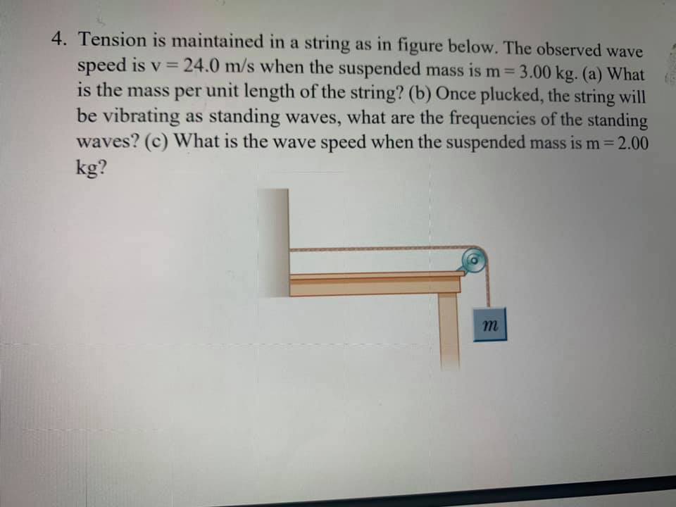 Solved 4. Tension is maintained in a string as in figure | Chegg.com