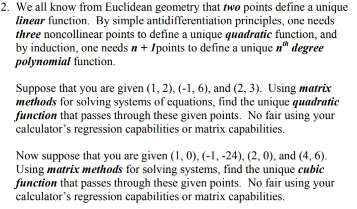 Solved 2. We all know from Euclidean geometry that two | Chegg.com