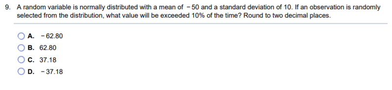 Solved 9. A random variable is normally distributed with a | Chegg.com
