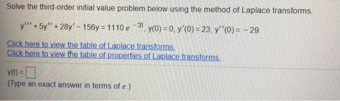 Solved Solve the third-order initial value problem below | Chegg.com