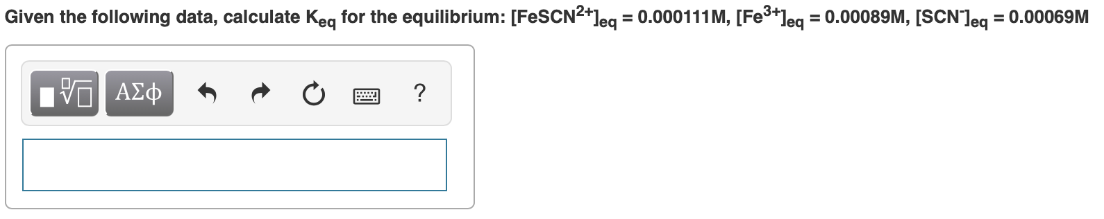 Solved Given the following data, calculate Keq for the | Chegg.com