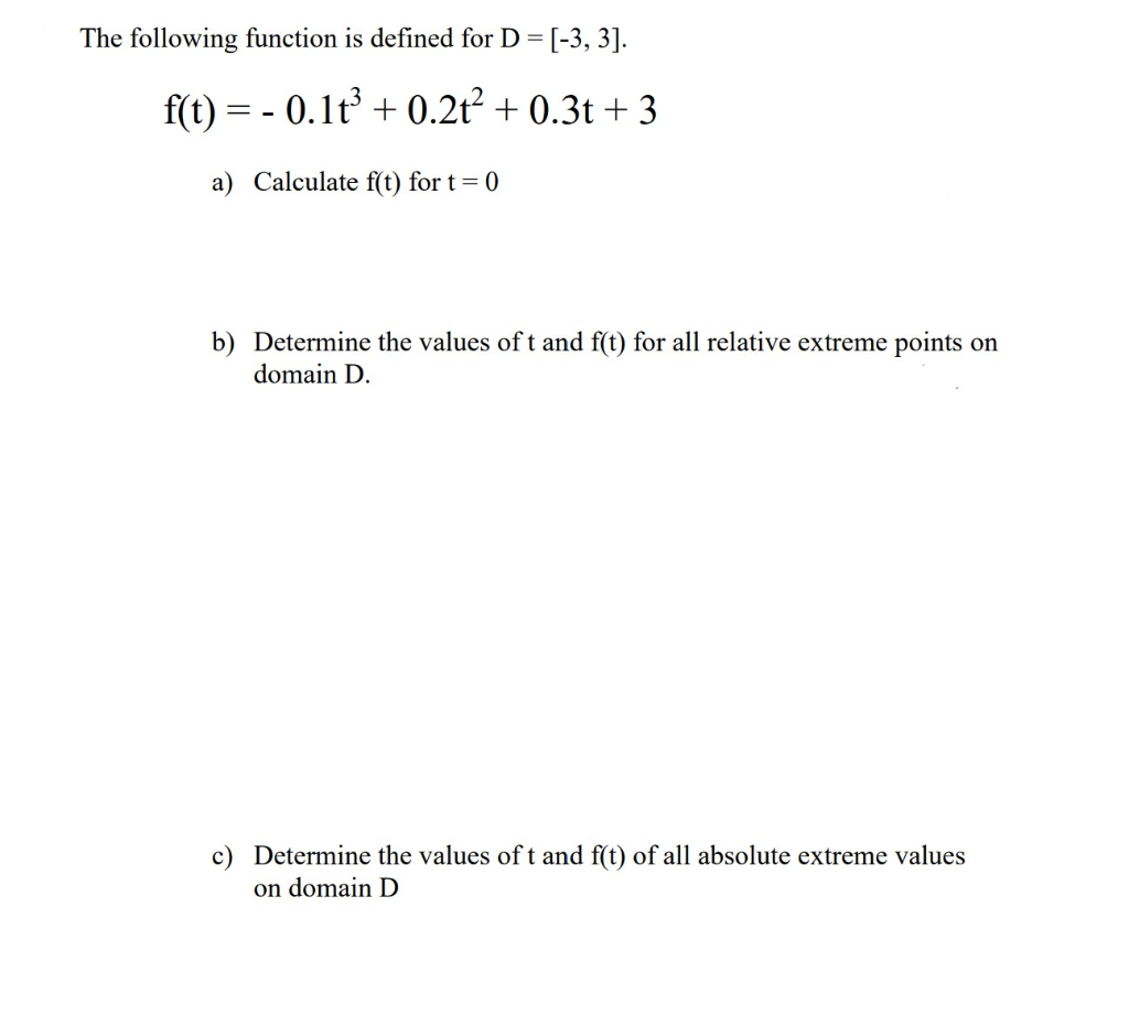 Solved The following function is defined for D = [-3, 3). | Chegg.com
