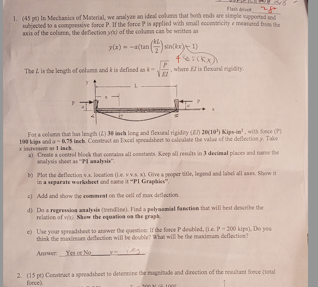 Solved 1. (45 pt) In Mechanics of Material, we analyze an | Chegg.com