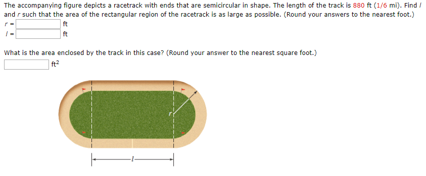 Solved The accompanying figure depicts a racetrack with ends | Chegg.com