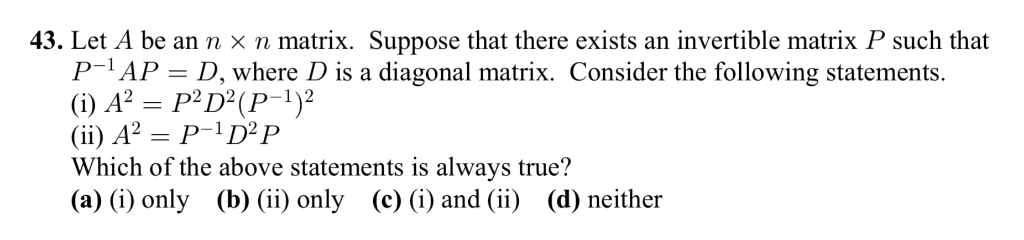 Solved 43. Let A be an n x n matrix. Suppose that there | Chegg.com