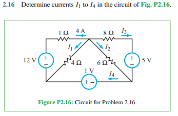 Solved 2.16 Determine currents 1 to 14 in the circuit of | Chegg.com