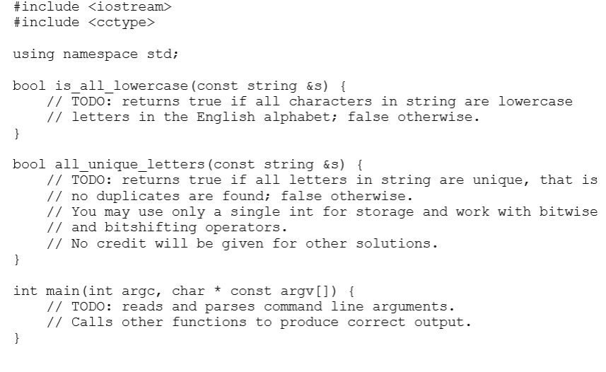 Solved Use Bitwise and Bitshifting operators in the | Chegg.com