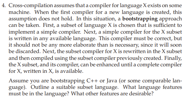 4. Cross-compilation assumes that a compiler for | Chegg.com