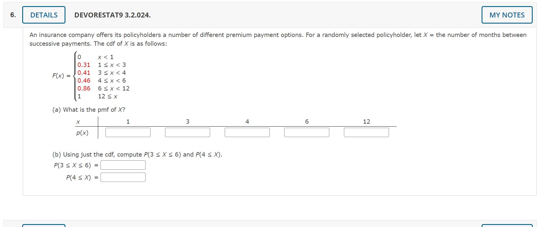 Solved DEVORESTAT9 3.2.024. An insurance company offers its | Chegg.com