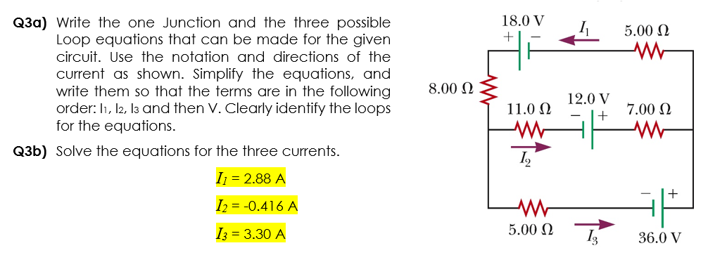 Solved How do I get each loop equation, and how do I solve | Chegg.com